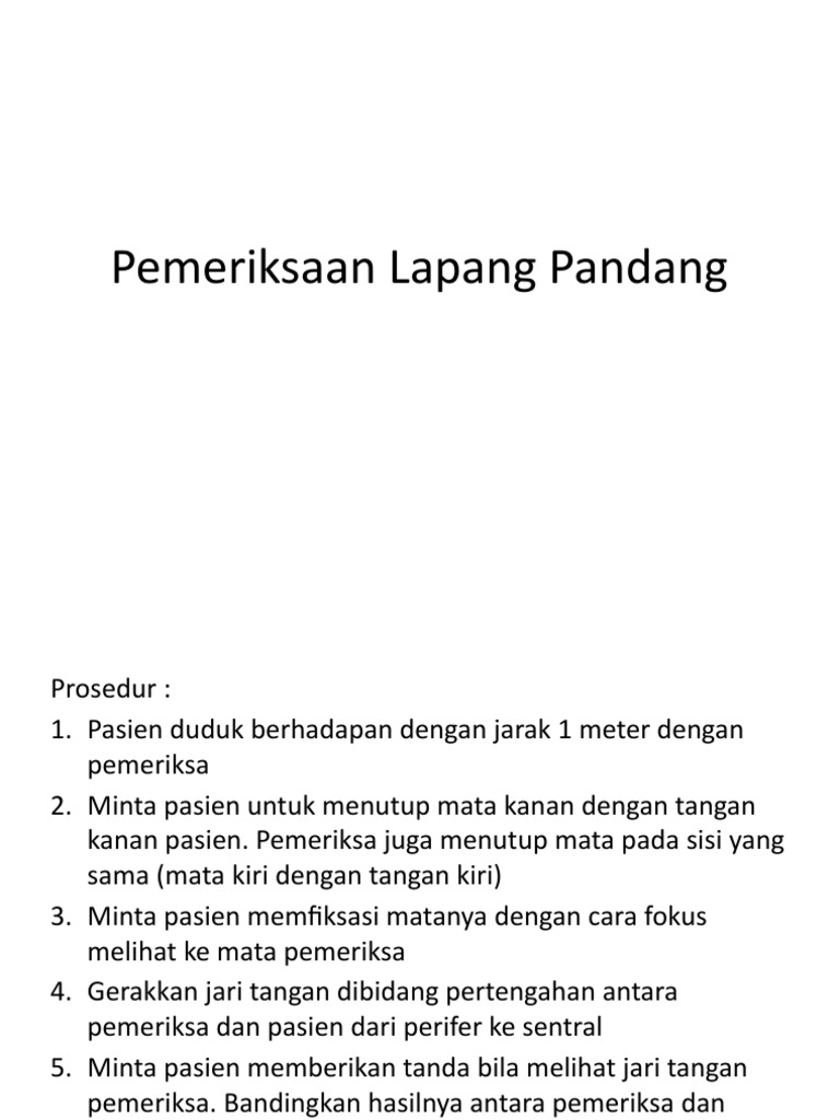 Pemeriksaan Lapang Pandang | PDF