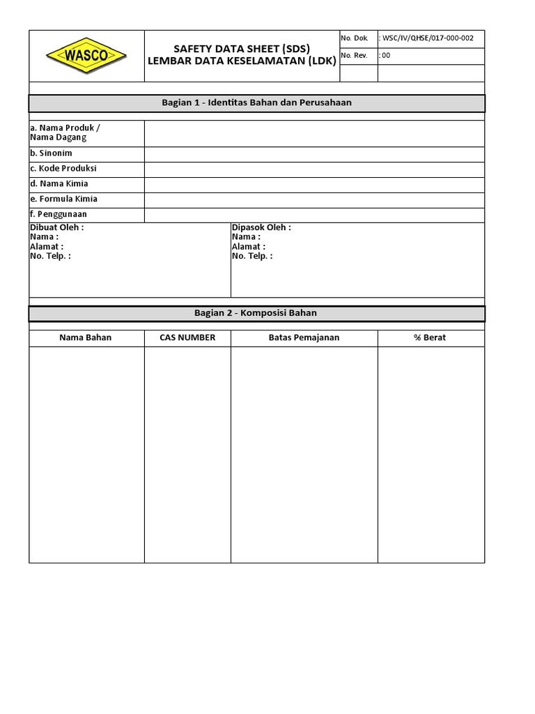 (Draft) Form MSDS | PDF