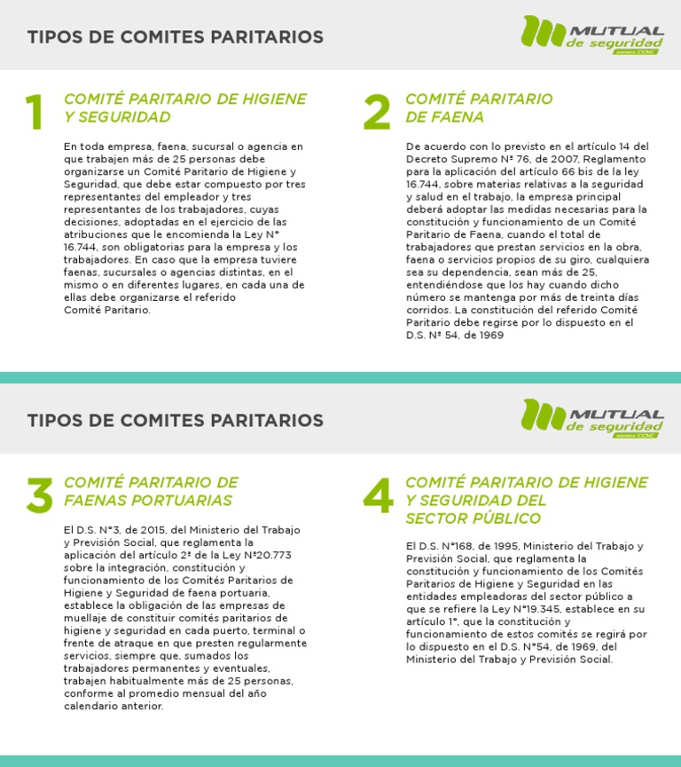 Tipos de Comités Paritarios en Chile | PDF | Seguridad Social | Justicia