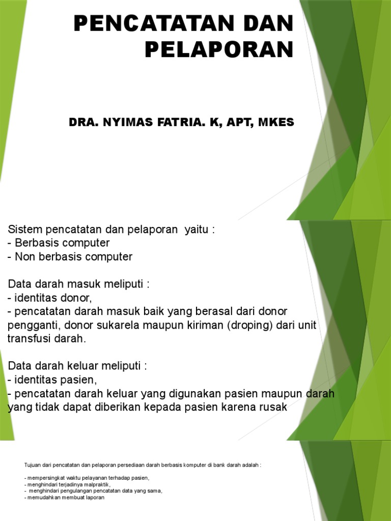Pencatatan Dan Pelaporan | PDF