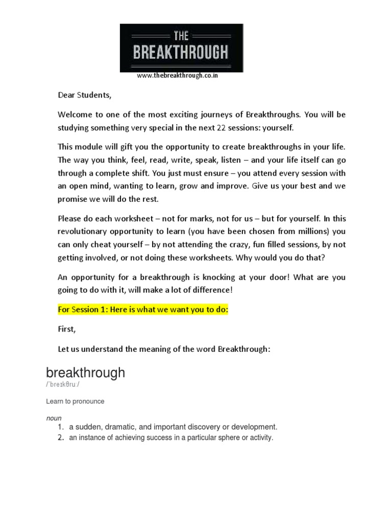 Breakthrough | PDF