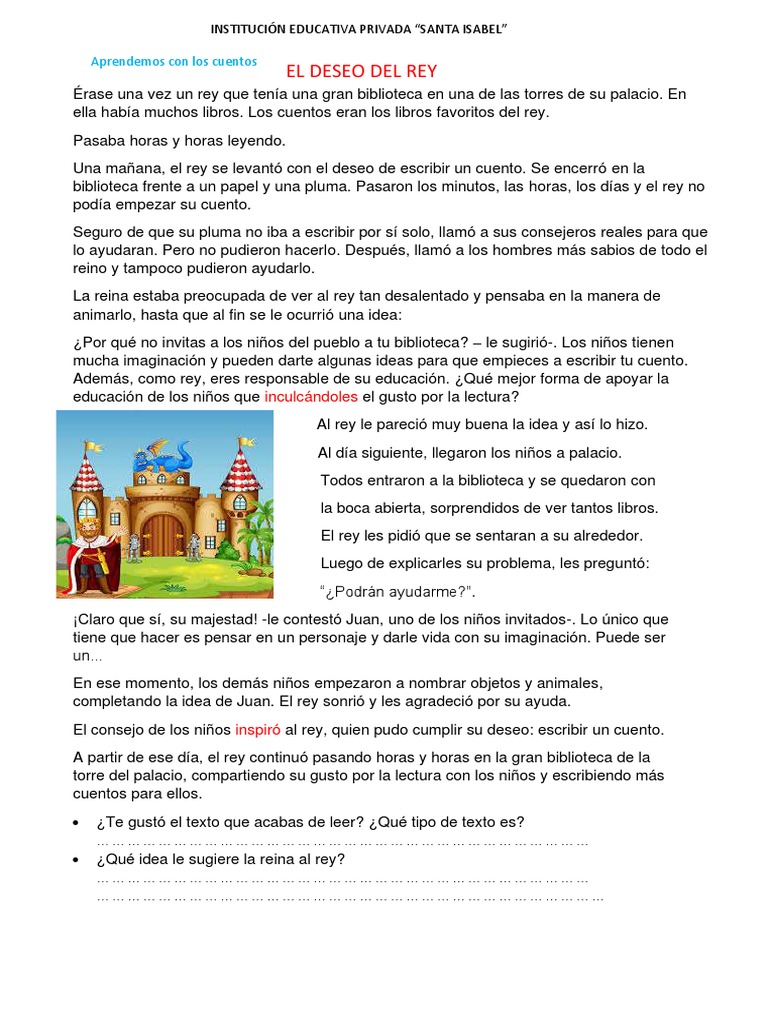 El Deseo Del Rey: Aprendemos Con Los Cuentos | PDF
