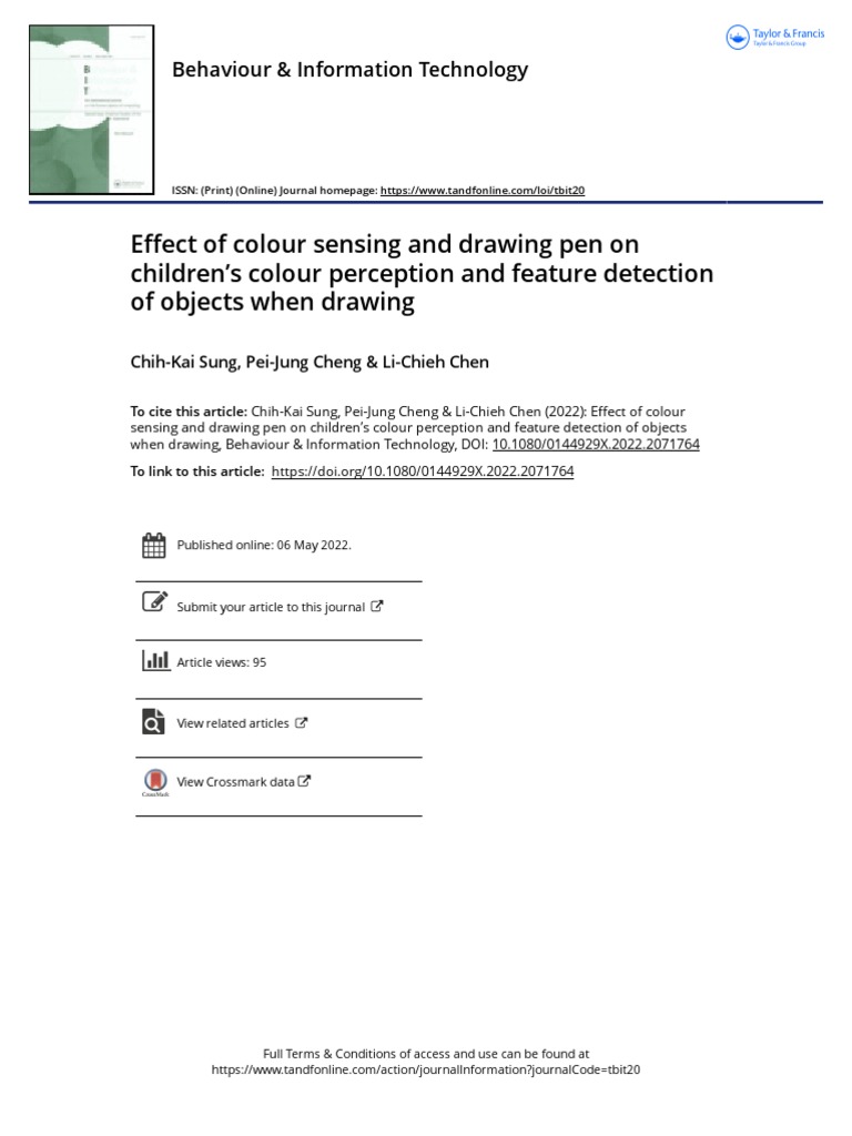 Effect of Colour Sensing and Drawing Pen On Children S Colour ...