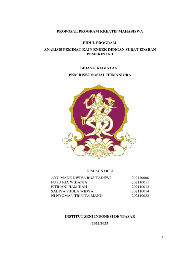 Metodologi Mode - PKM - RSH - Kain Endek 3 PDF | PDF | Seni