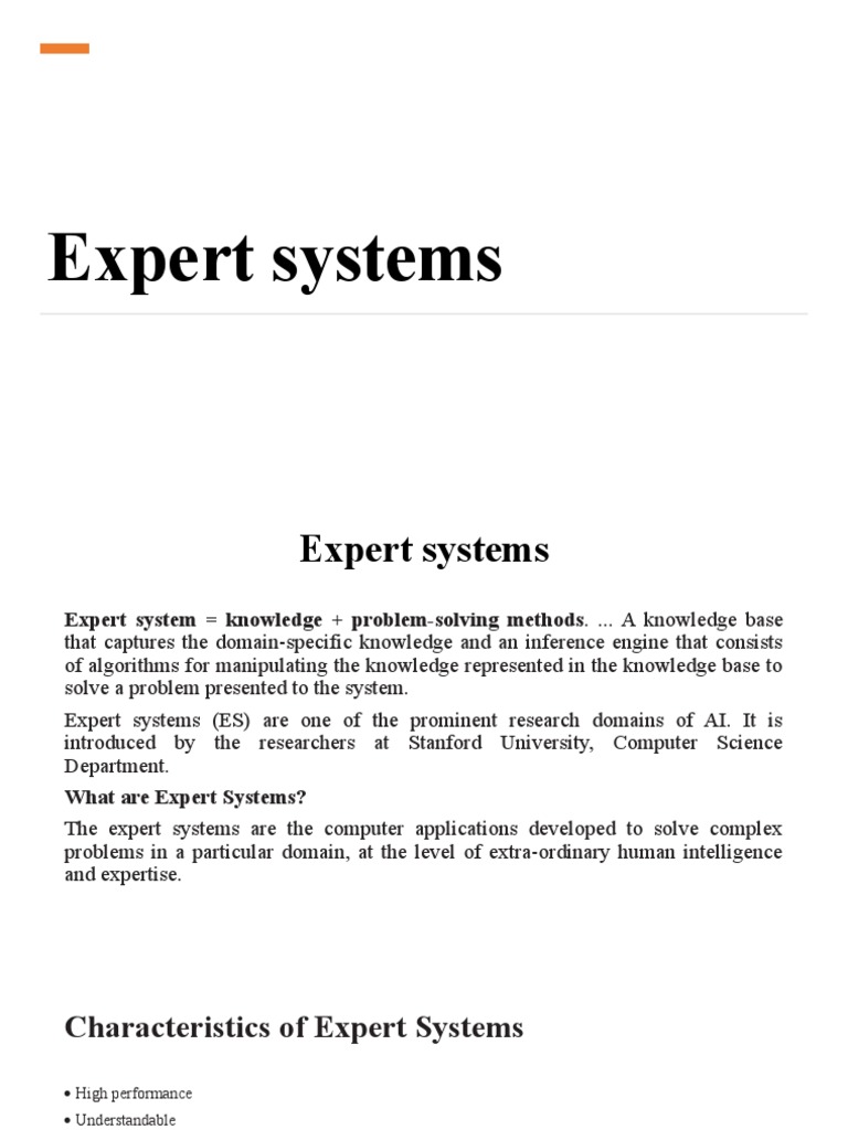 Expert Systems | PDF | Knowledge Representation And Reasoning | Cognition