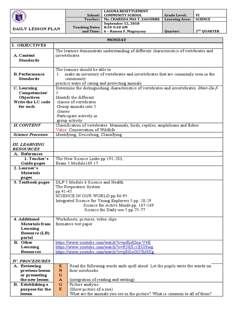Lesson Plan in Science 1.2 | PDF | Amphibian | Egg