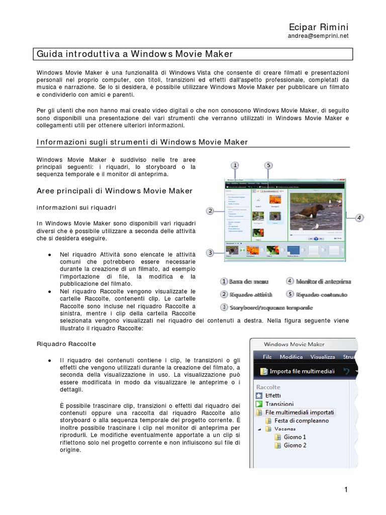 Manuale Windows Movie Maker | PDF