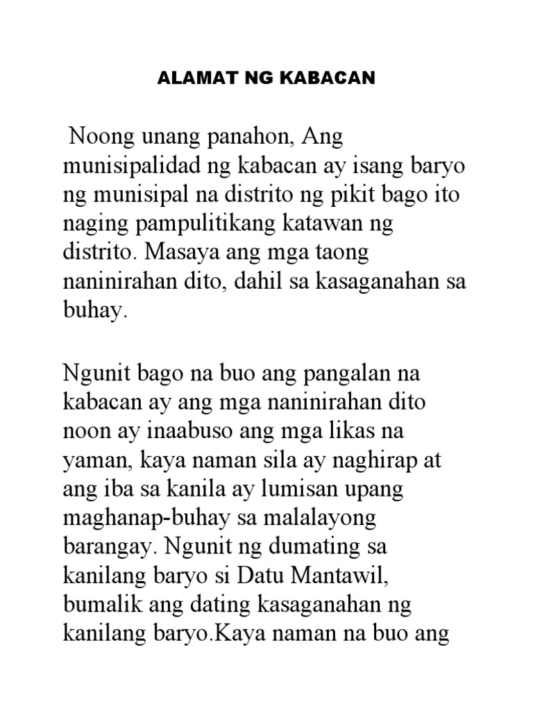 Alamat NG Kabacan | PDF
