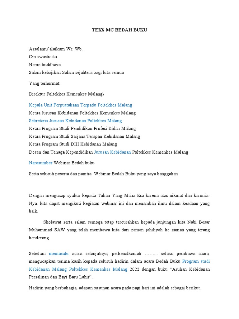 TEKS MC Bedah Buku | PDF