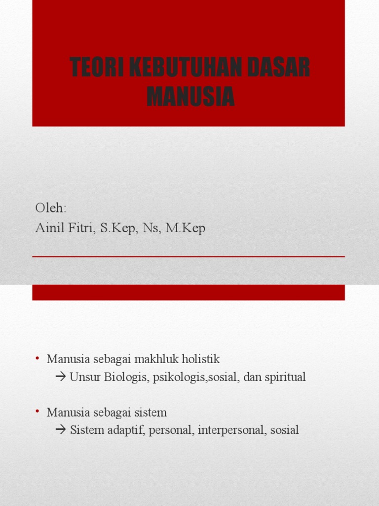 Teori Kebutuhan Dasar Manusia | PDF