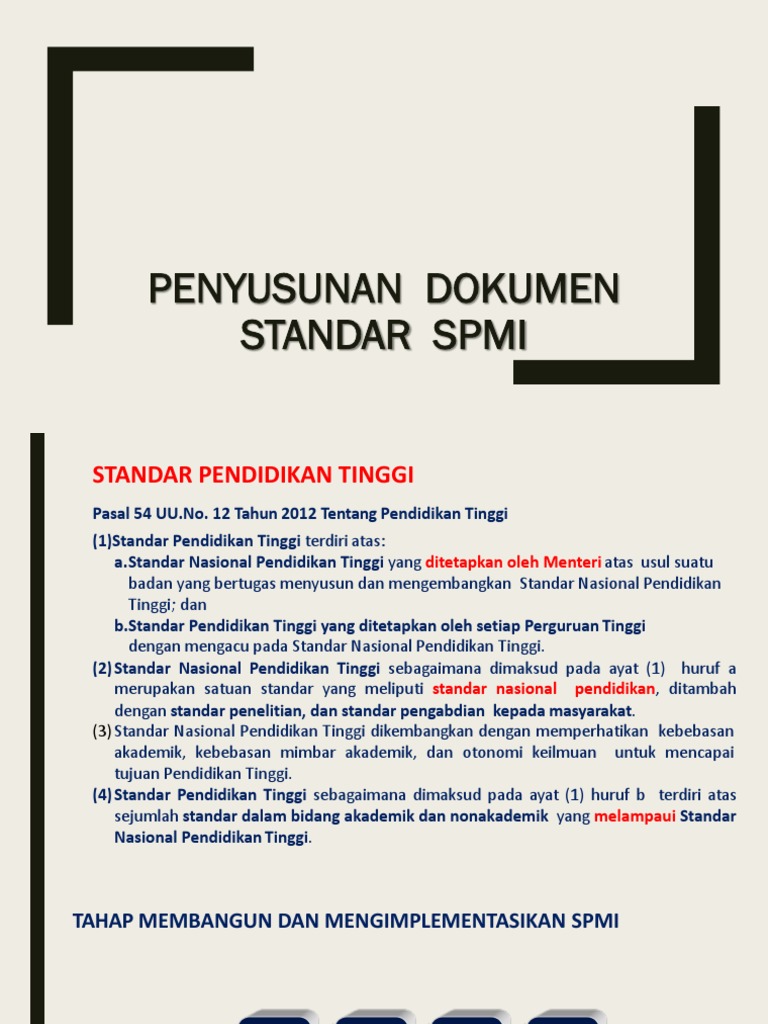 Standar Pendidikan Tinggi SPMI | PDF