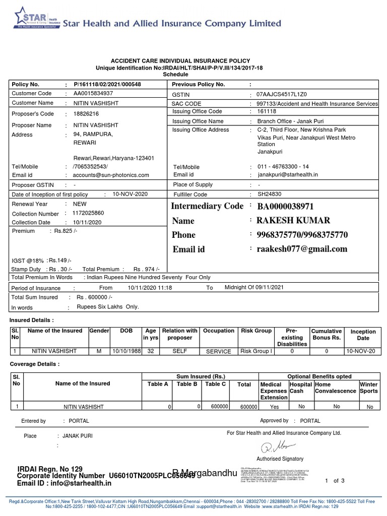 Policy Doc PDF | PDF | Insurance | Invoice