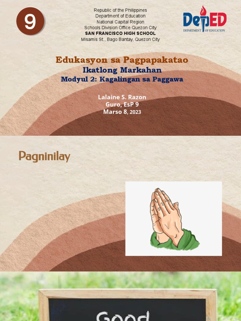 EsP 9 Q3 MODYUL 2 KAGALINGAN SA PAGGAWA | PDF