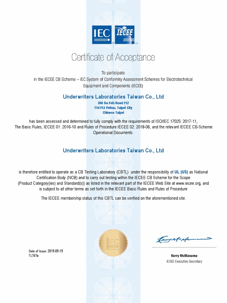 UL Taiwan ISO/IEC 17025 Certification | PDF