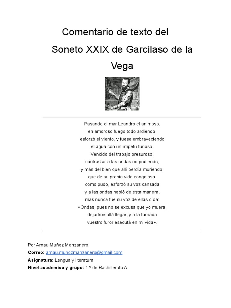 Poema Soneto de Garcilaso PDF | PDF | Sonetos | Poesía