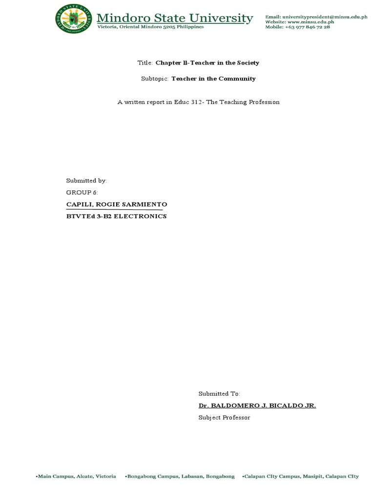 Written-Report FINAL PROJECT | PDF | Teachers | Classroom