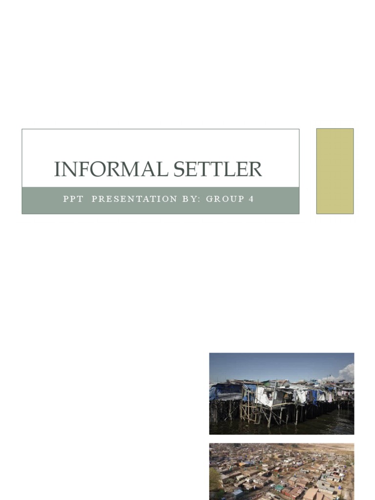 Informal Settler | PDF | Squatting | Slum