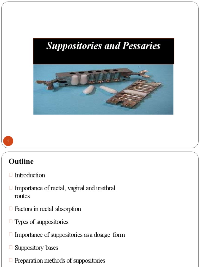 Suppositories & Pessaries Guide | PDF | Rectum | Polyethylene Glycol