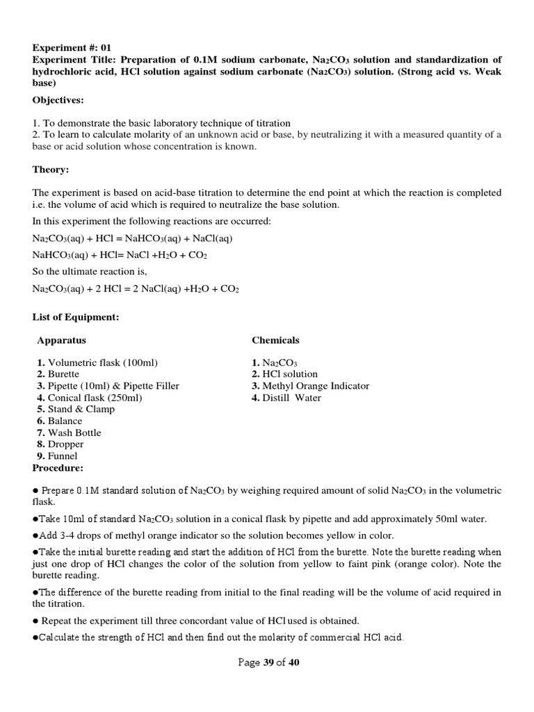 Chem Lab Manual - Partly Corrected PDF | Download Free PDF | Titration ...