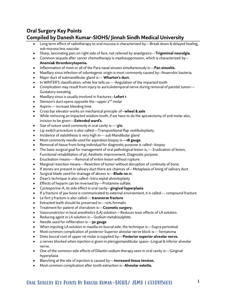 OS - Key Points by Danesh PDF | PDF | Wound Healing | Clinical Medicine