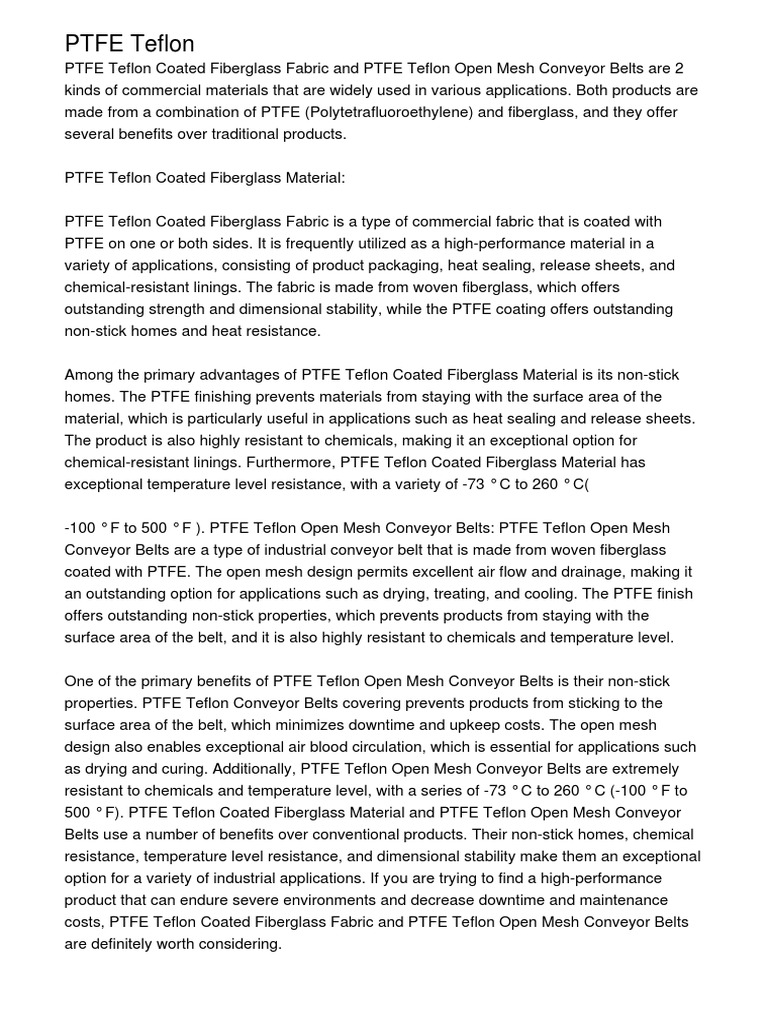 PTFE Teflon Xjyya PDF | PDF | Building Engineering | Secondary Sector Of The Economy