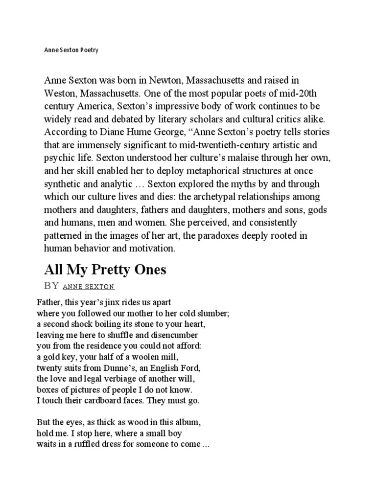 Anne Sexton Poetry | PDF