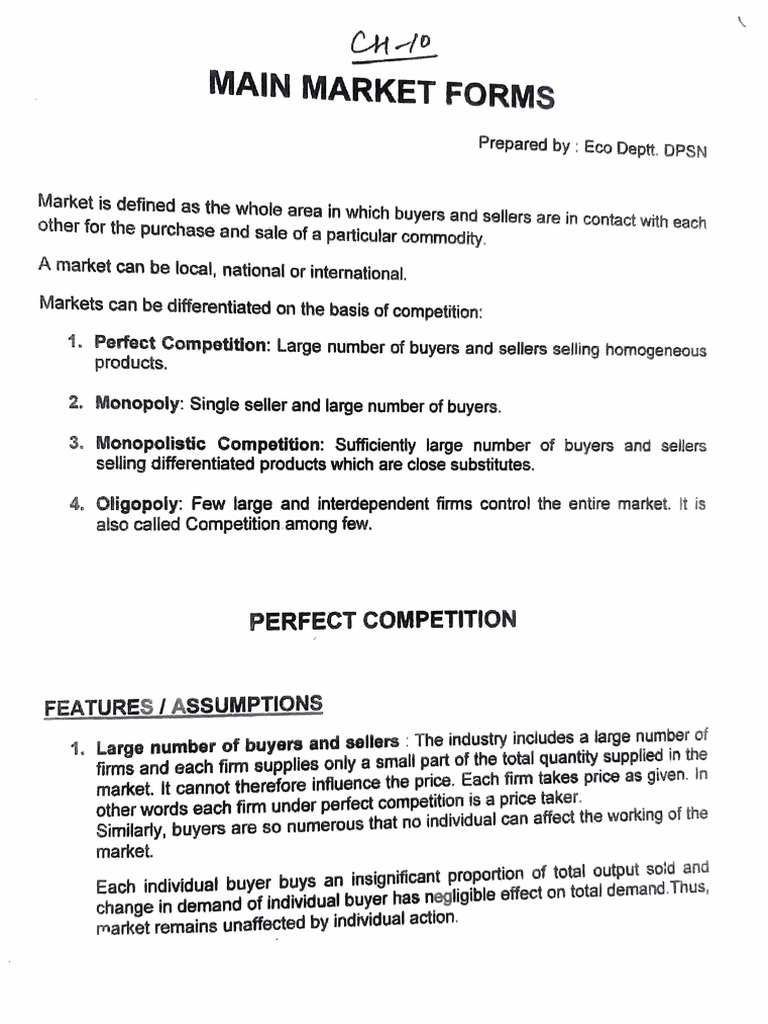 Main Market Forms Handouts | Download Free PDF | Monopoly | Perfect ...