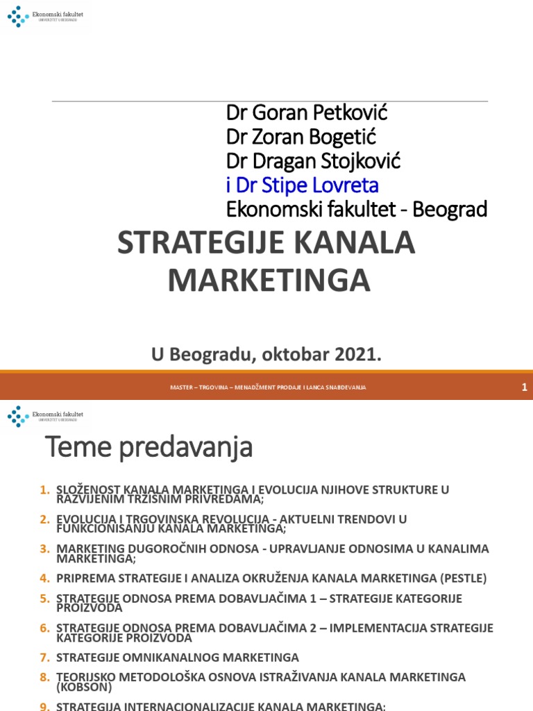 1-1 Strategije Kanala Marketinga | PDF