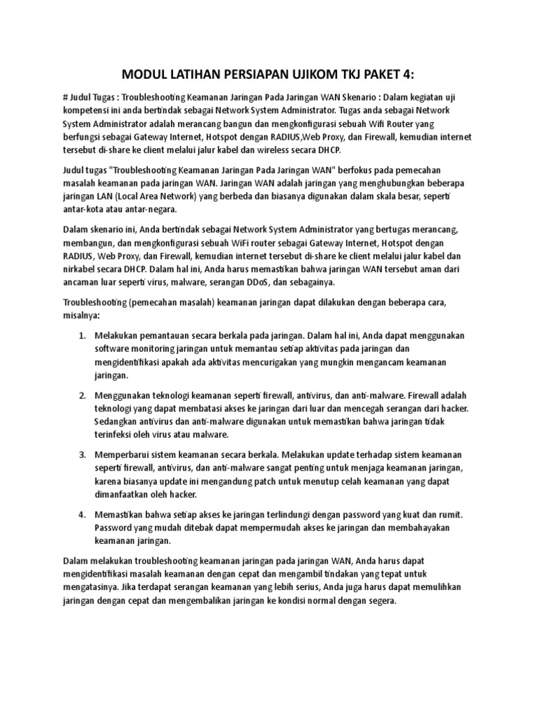 Modul Ujikom TKJ Paket 4 | PDF