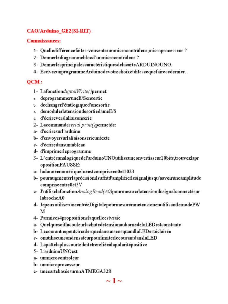 TD Arduino GE2 | PDF