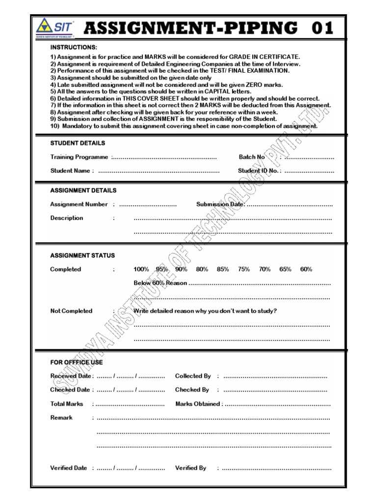 1st Assignment For Piping Engineering | PDF | Stress (Mechanics) | Steel