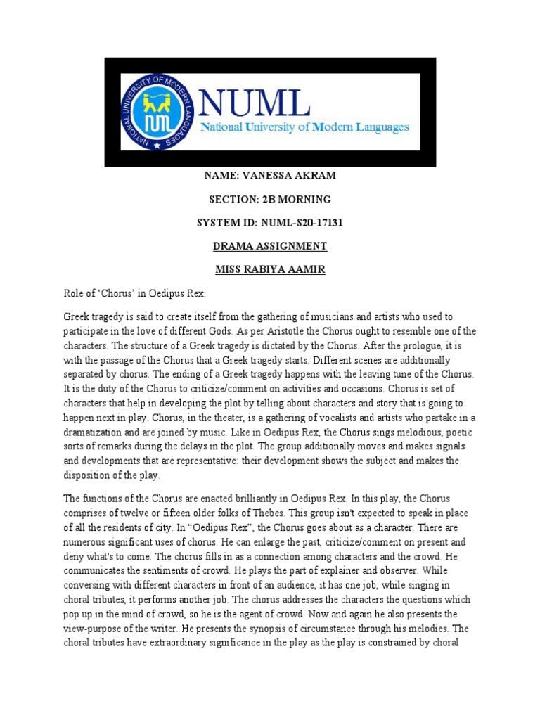 Drama Assignment | Download Free PDF | Greek Tragedy | Tragedy