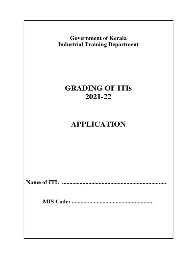 Grading of Itis 2021-22: Government of Kerala Industrial Training Department | PDF | Apprenticeship