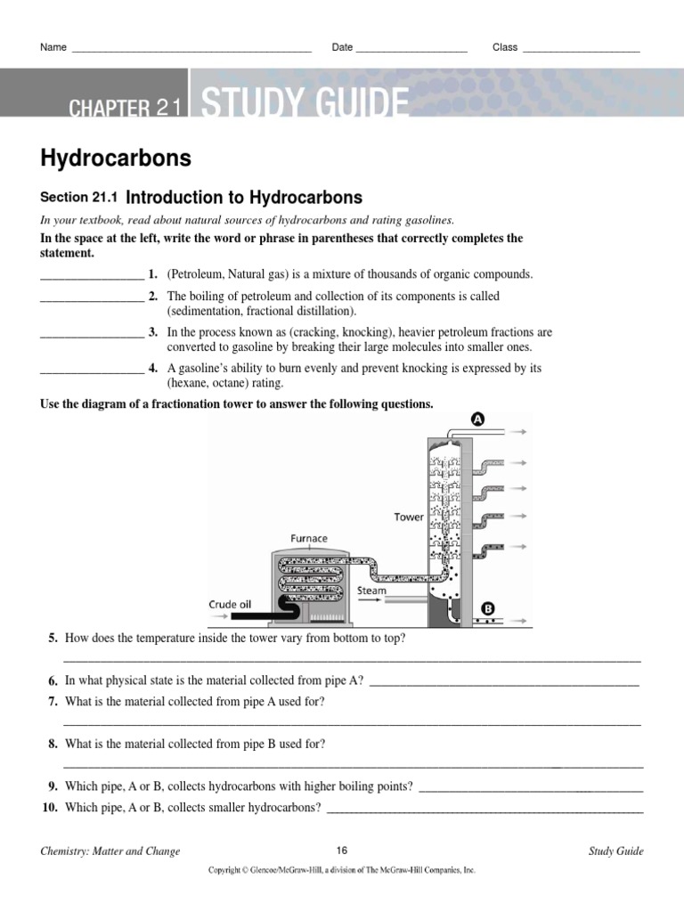 Introduction to Hydrocarbons Study Guide | PDF | Alkane | Hydrocarbons