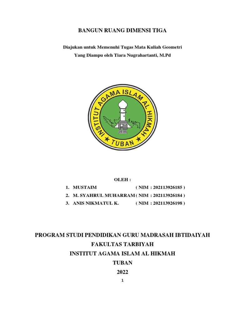 Makalah - Bangun Ruang Dimensi Tigai | PDF