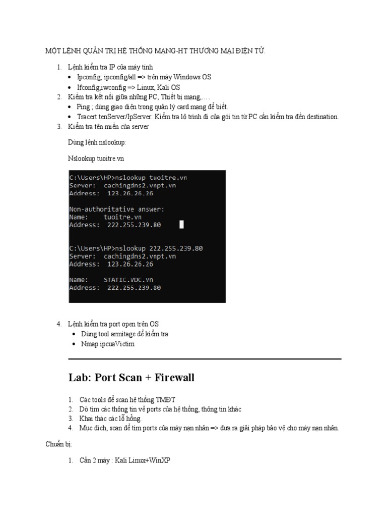 Lab: Port Scan + Firewall | PDF