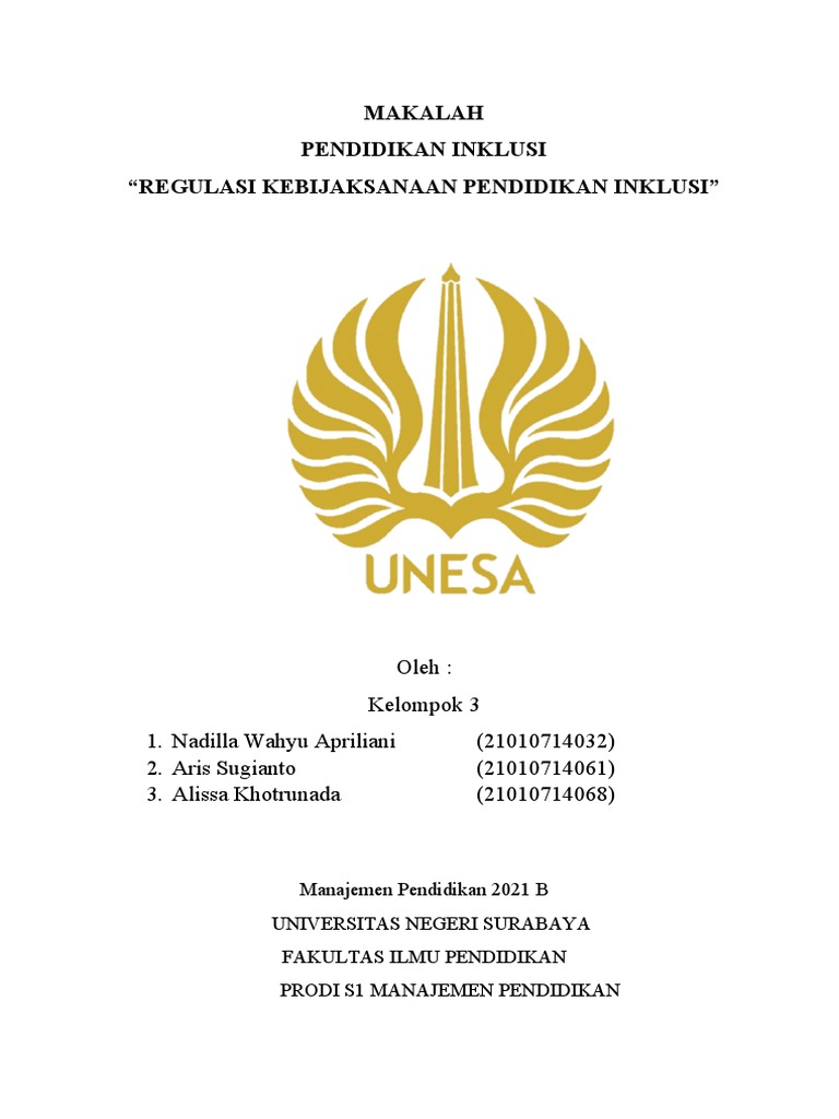 Kelompok Pendidikan Inklusi (Makalah) | PDF | Ilmu Sosial Kelompok Pendidikan Inklusi (Makalah) | PDF | Ilmu Sosial