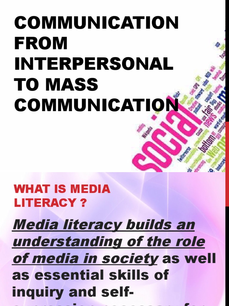 Communication From Interpersonal To Mass Communication | PDF ...