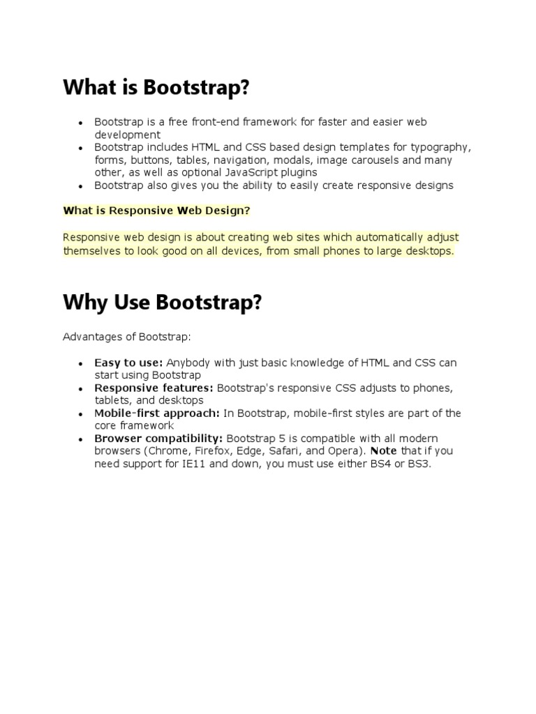 Bootstrap | PDF | Bootstrap (Front End Framework) | Software Development Bootstrap | PDF | Bootstrap (Front End Framework) | Software Development
