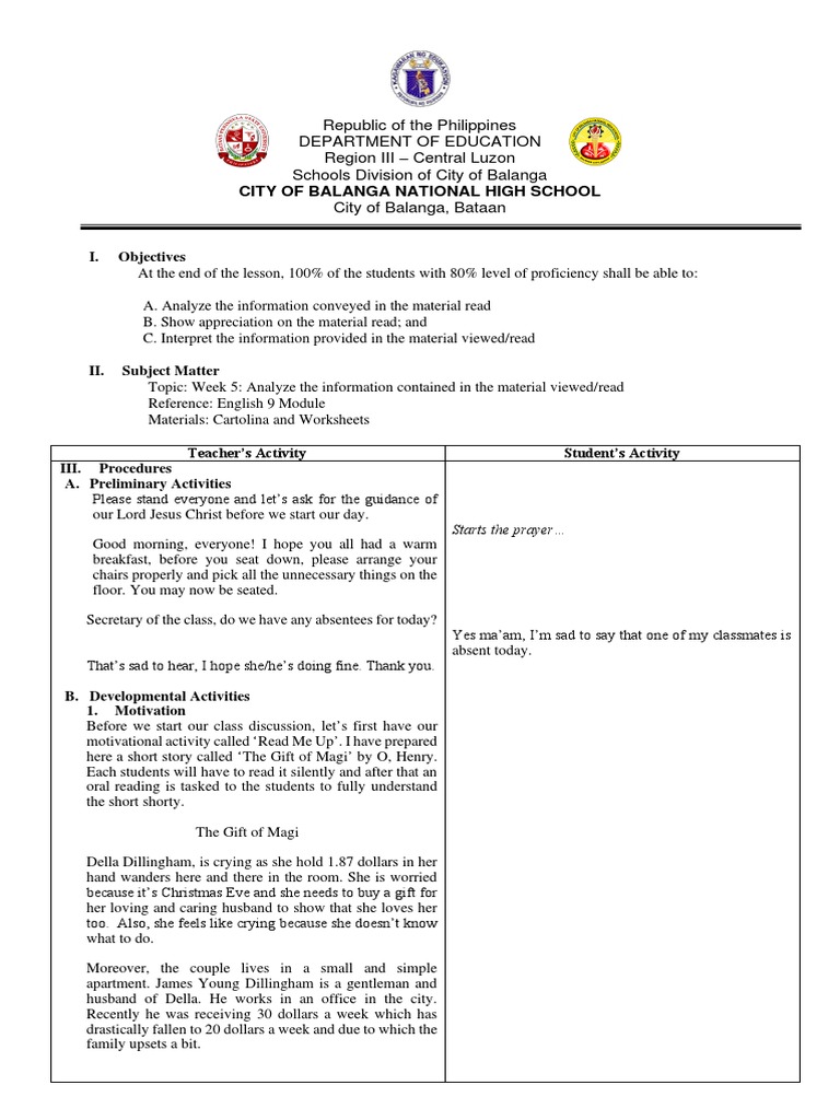 Analyzing Texts: Lesson Plan for English 9 | PDF | Tiger | Poaching