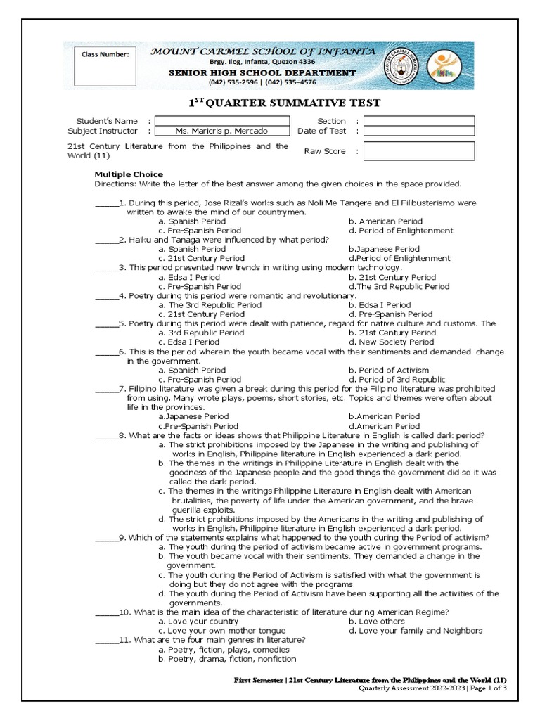 1st Summative in 21st Century | PDF | Poetry | Writing