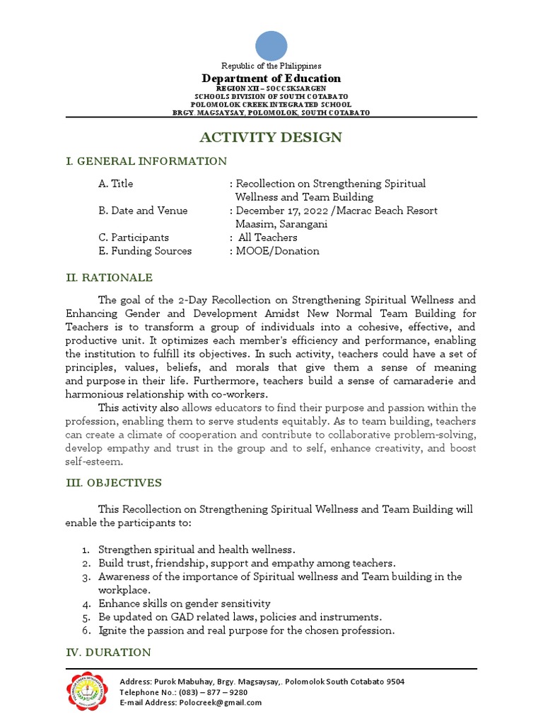 ACTIVITY-DESIGN - Year End Party 2022 Orig | PDF | Psychology ...