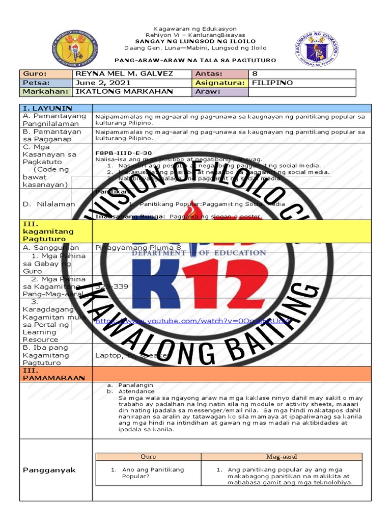 COT 2 - 4as Plan | PDF
