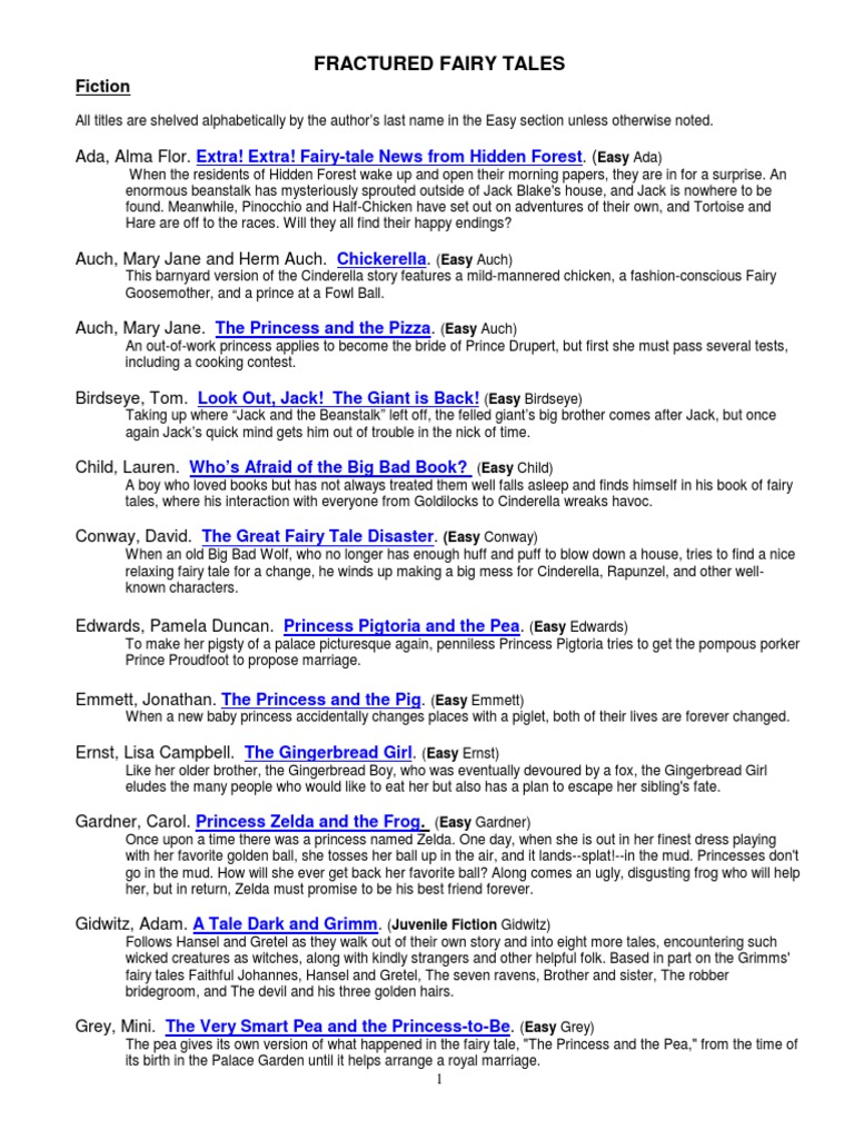 Fractured Fairytales | Download Free PDF | Hansel And Gretel | Fairy Tales