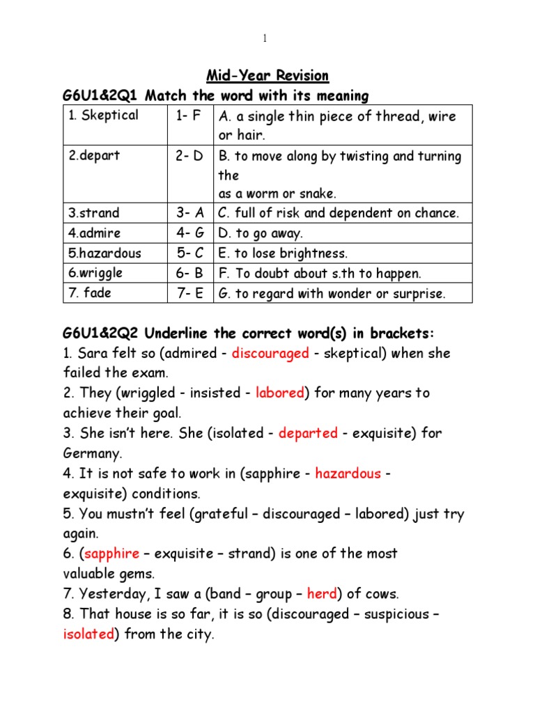 G6 Revision Answer Pdf