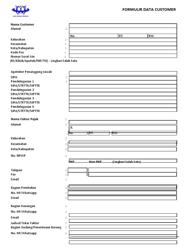 Spesimen Data Customer-1 | PDF