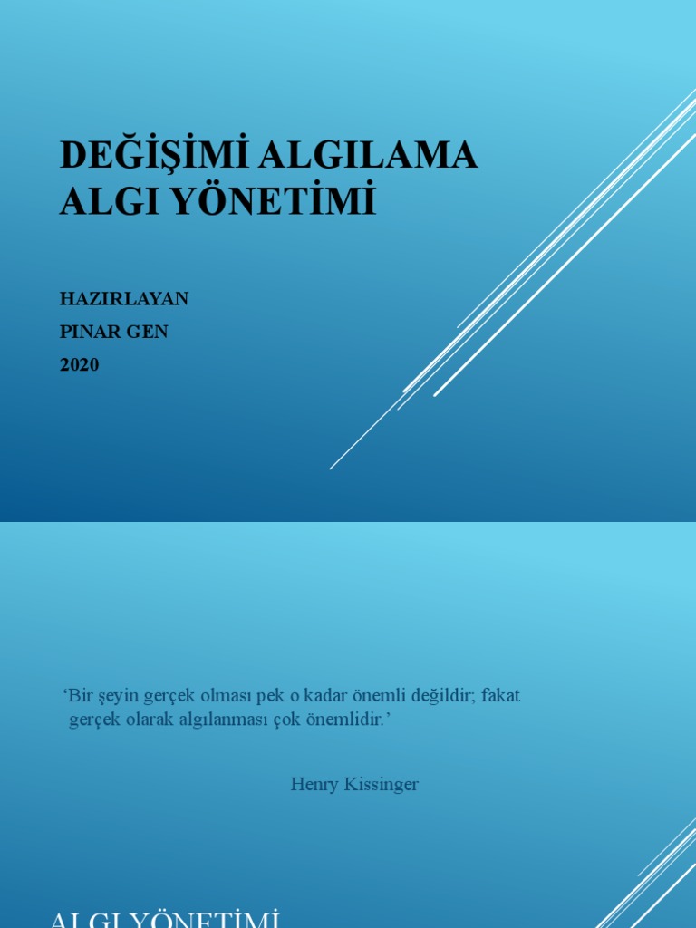 Deği̇şi̇mi̇ Algilama Algi Yöneti̇mi̇ | PDF