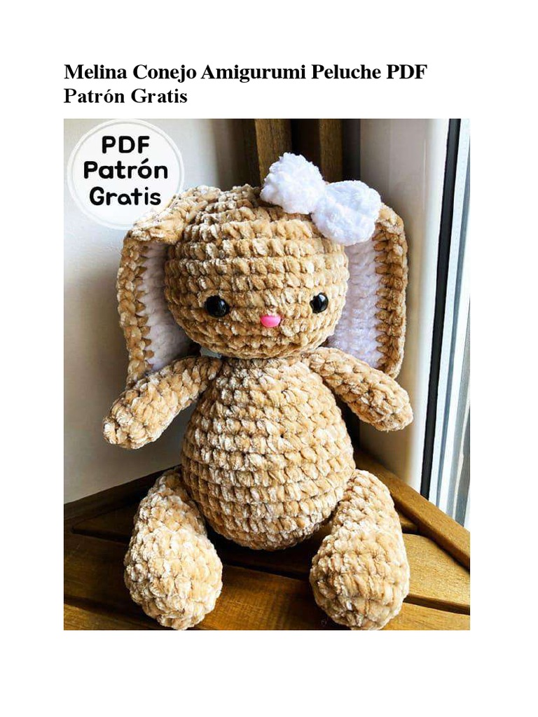 Patrón Gratis Conejo Amigurumi PDF | PDF | Tejer | Tejidos