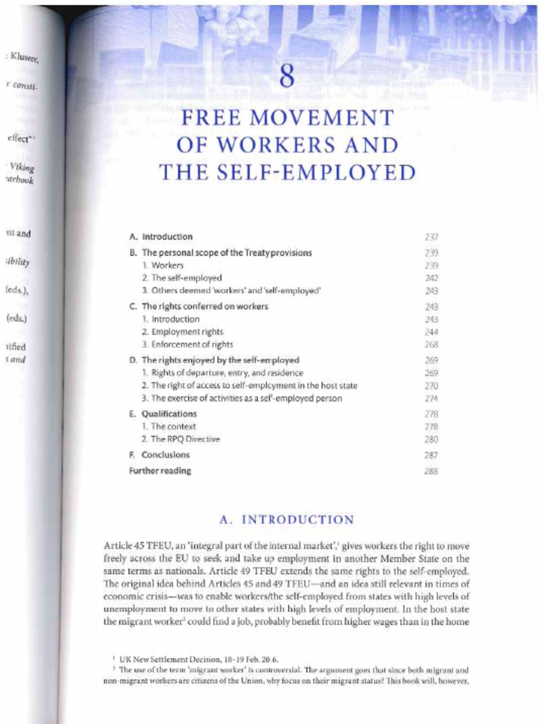 6 Free Movement of Workers and The Self Employd48c41c5a567f3f81319a3a8 ...