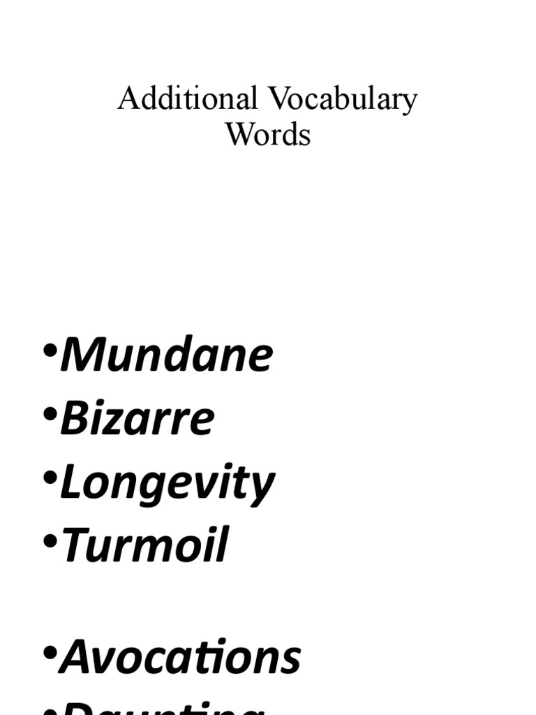 Additional Vocabulary Words | PDF
